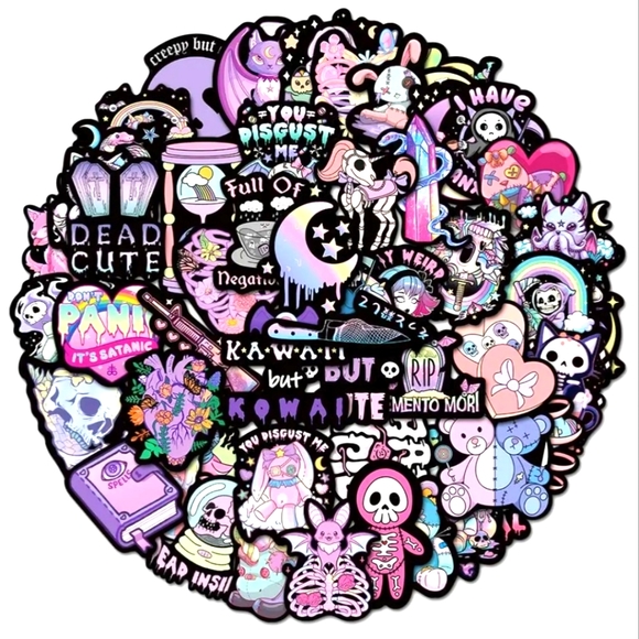 Art | 5pc Pastel Goth Emo Sticker Lot | Poshmark